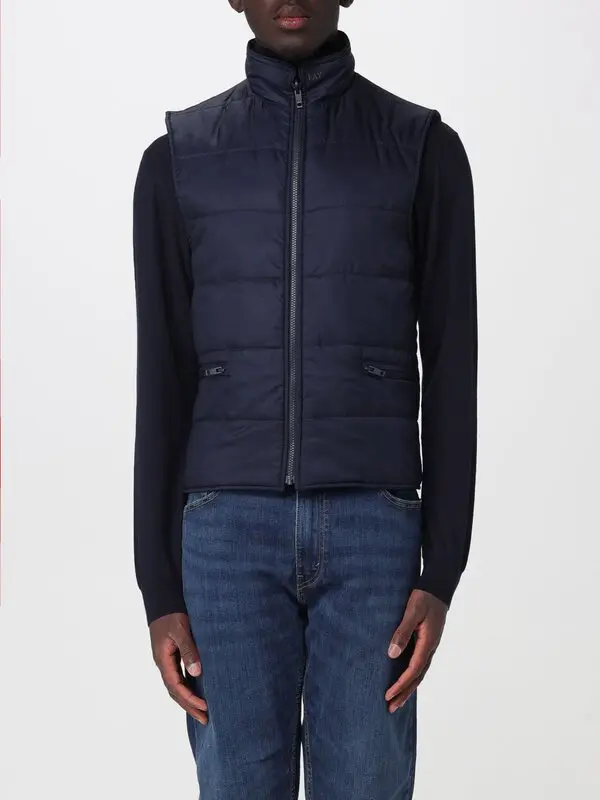 FAY Short Wool-blend Coat With Quilted And Removable Inner Vest