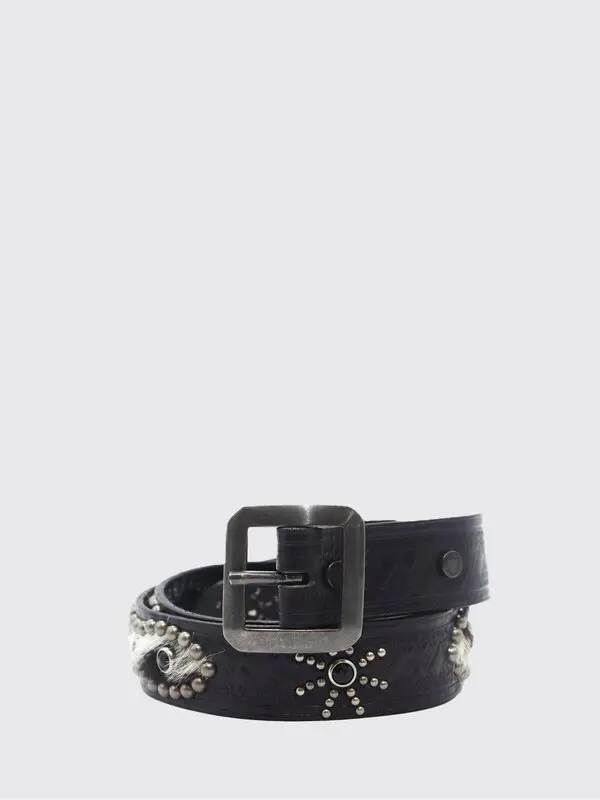 HTC LOS ANGELES Cowhide Leather Belt With Embroidery