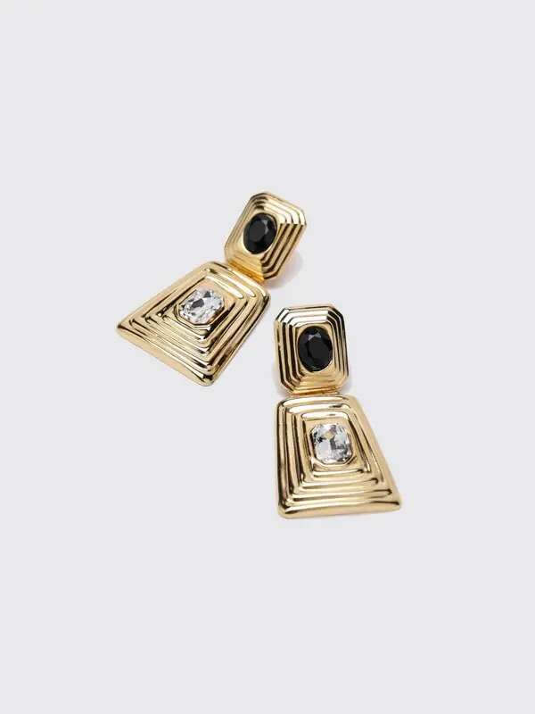 Alessandra Rich Gold-finish Metal Earrings With Crystals