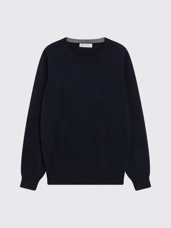 Brunello Cucinelli Crewneck Jumper In Pure Cashmere With Long Sleeves