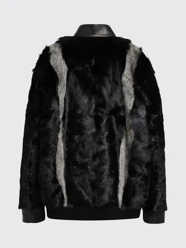 Valentino Garavani Bicolour Design Fur Jacket With Mandarin Collar