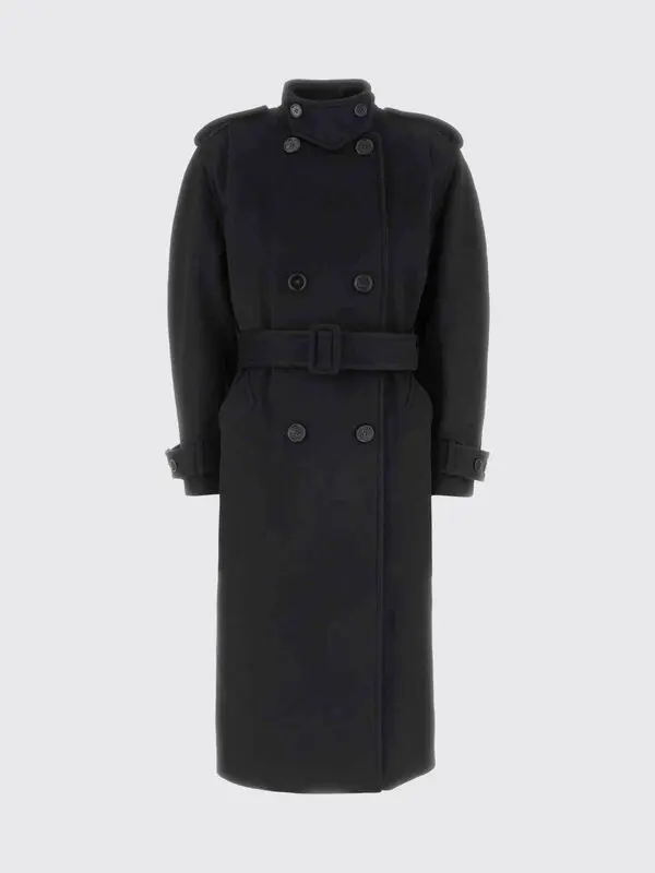 Chloé Long Double-breasted Virgin Wool Coat With Belt And High Neck