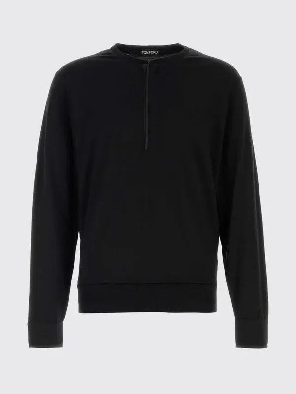 TOM FORD Wool Silk And Cashmere Blend Crew-neck Jumper With Ribbed Trims