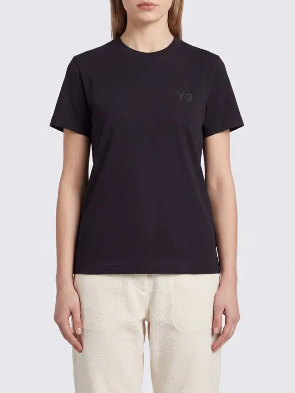 Y3 Crewneck Short-sleeved Cotton T-shirt With Tone-on-tone Logo