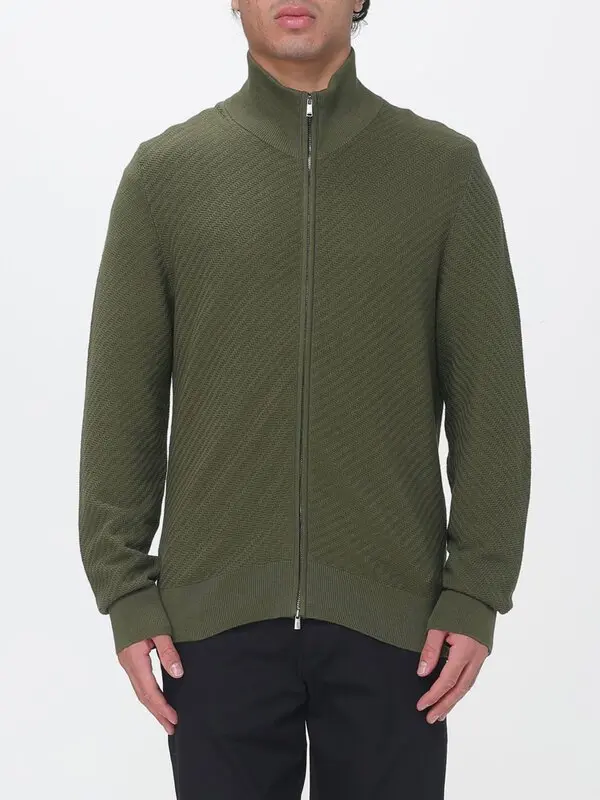 BOSS Pure Wool Full-zip Turtleneck Cardigan With Dropped Shoulders - Green