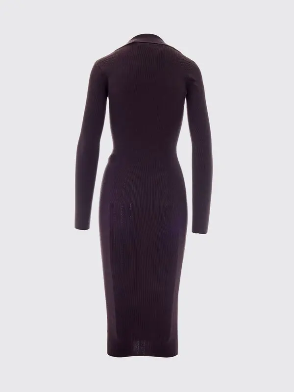Elisabetta Franchi Ribbed-knit V-neck Midi Sheath Dress