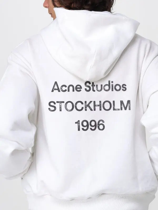 Acne Studios Relaxed Fit Organic Cotton Hoodie With Logo