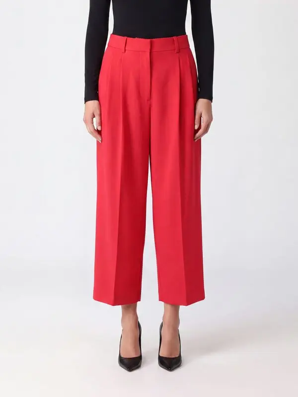 Elisabetta Franchi High-waisted Cropped Wide-leg Gabardine Trousers