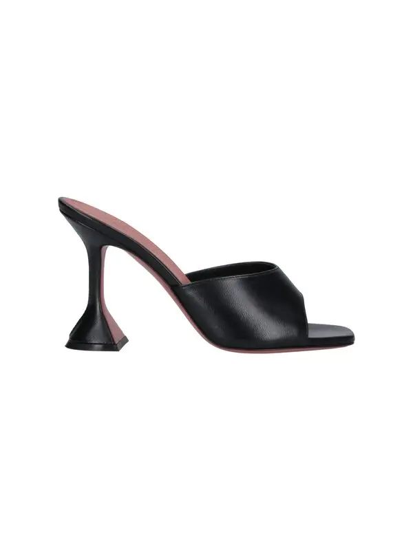 Amina Muaddi Leather High-heel Mule Sandals - Black