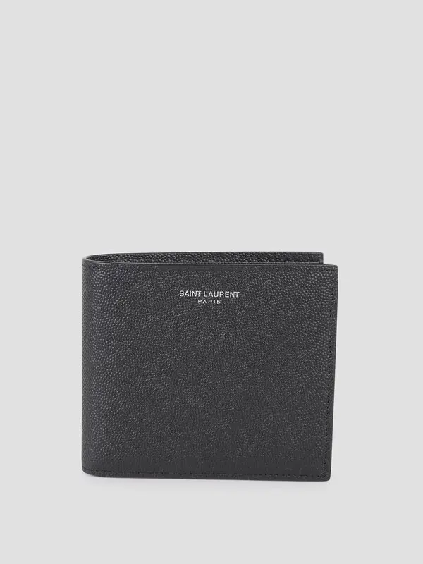 Saint Laurent Folded Logo Bi-fold Mini Wallet - 1000
