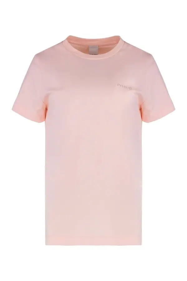 Pinko Cotton Crew-neck T-shirt For - Pink