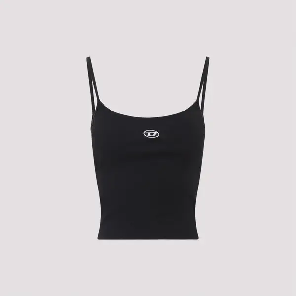 DIESEL® Metallic Logo Cotton Tank Top For - Black