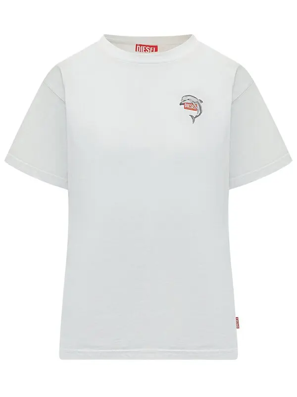 DIESEL® Stylish T-shirt With Unique Stampaint Design - Bianco