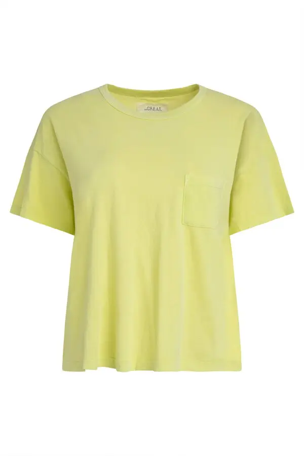 The Great. Mini Cotton T-shirt With Front Pocket