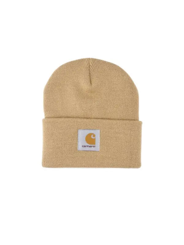 Carhartt Work In Progress Logo Patch Knit Beanie - Beige