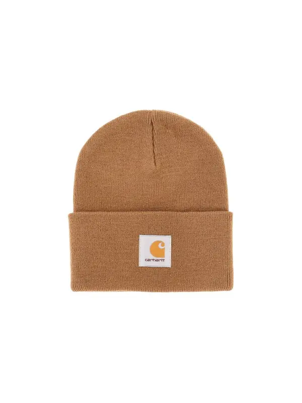 Carhartt Work In Progress Logo Patch Knit Beanie - Brown