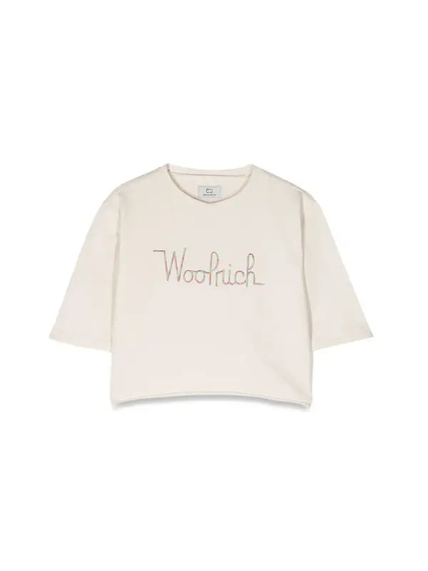 Woolrich Mini Cropped Crewneck Top - Ivory