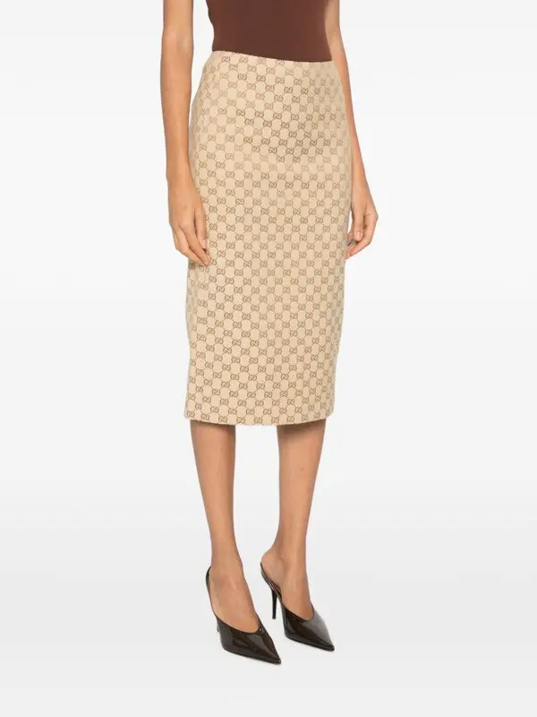 Gucci Gg Cotton Midi Skirt