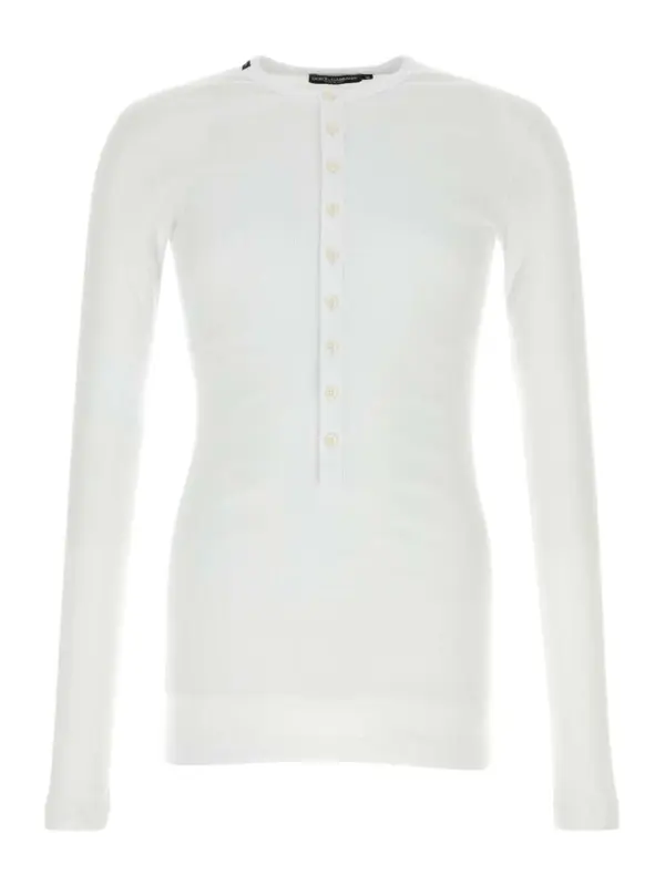 Dolce & Gabbana Long-sleeve Henley T-shirt - White