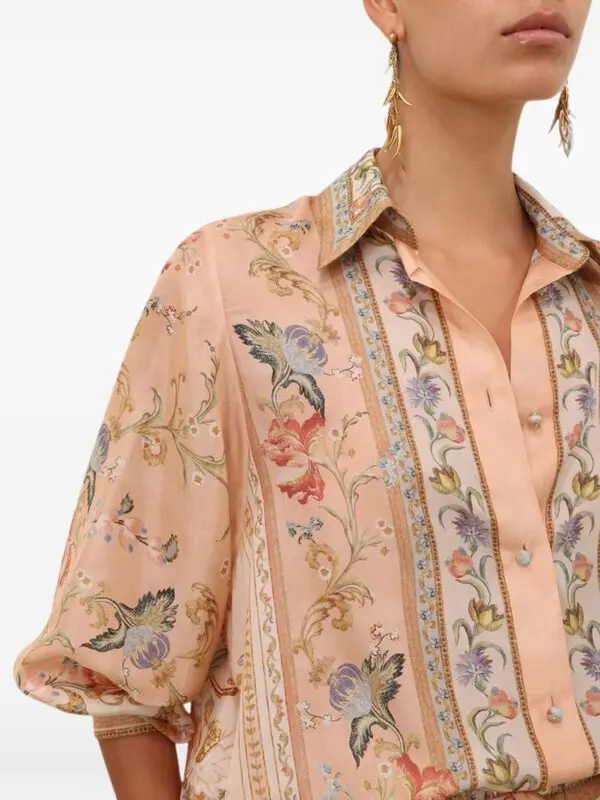 Zimmermann Roselight Silk Shirt - Pink