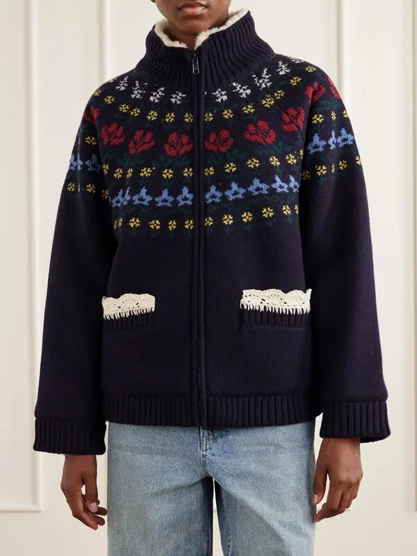 Sea Preston Crochet-trimmed Merino Wool-blend Jacket