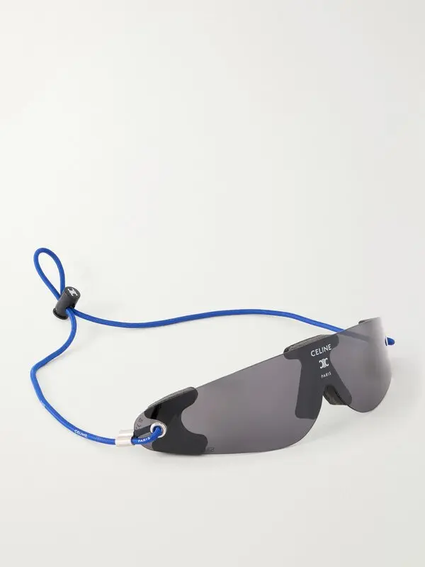Celine Runner Shield-style Injection Sunglasses - Blue
