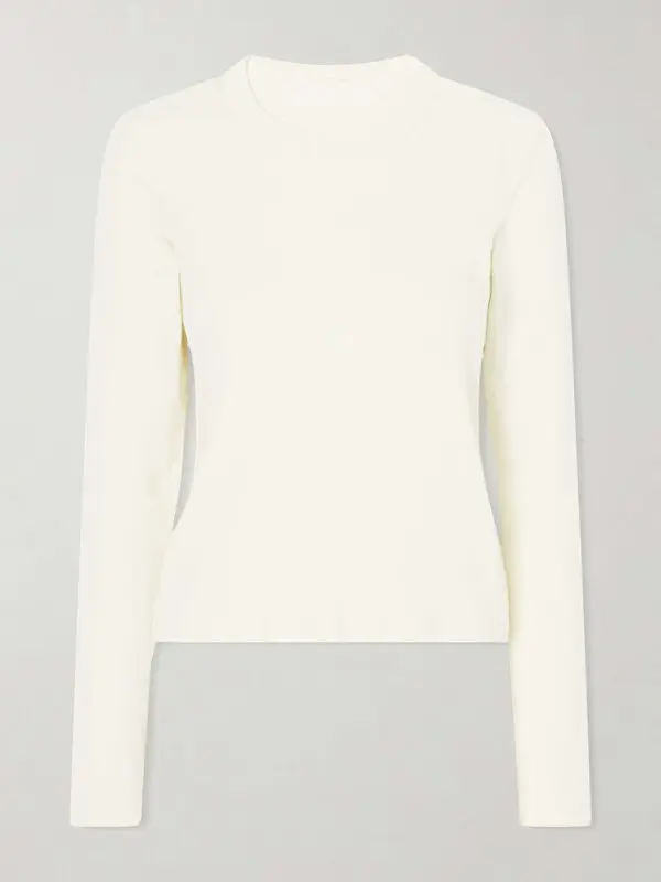 MOTHER The L/s Itty Bitty Recycled Cotton-jersey T-shirt - Ivory