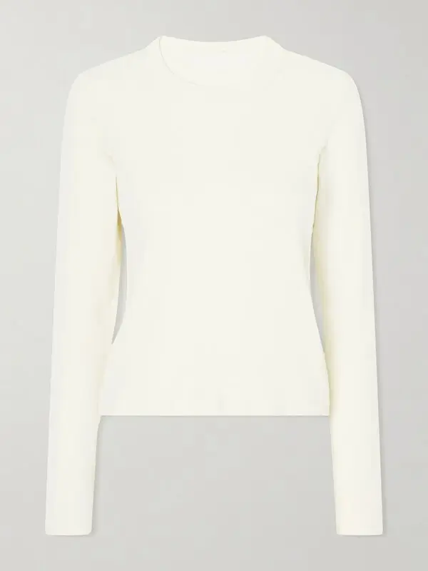 MOTHER The L/s Itty Bitty Recycled Cotton-jersey T-shirt - Neutrals
