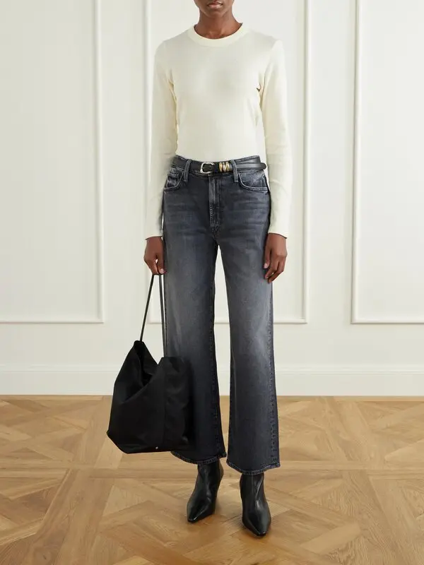 MOTHER The L/s Itty Bitty Recycled Cotton-jersey T-shirt - Neutrals