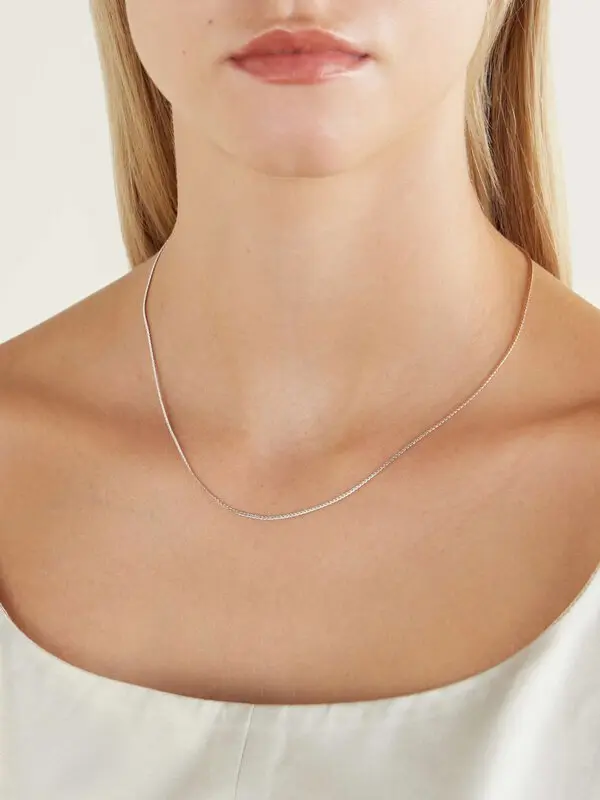 LAURA LOMBARDI Mini Omega Platinum-plated Necklace