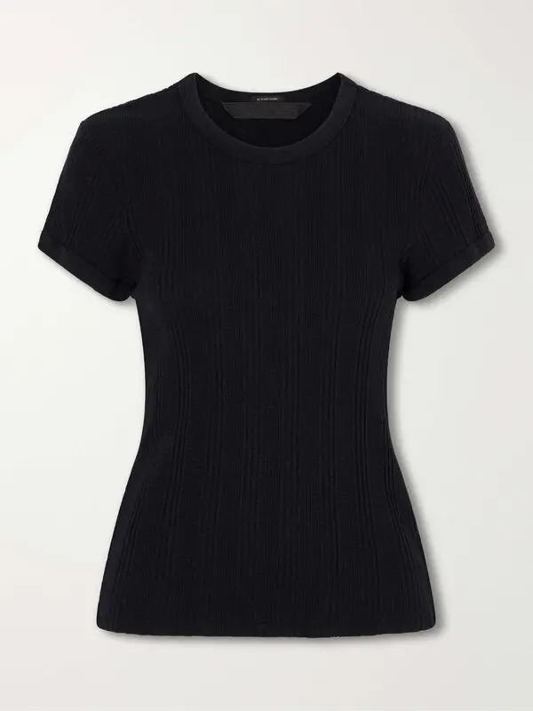 MOTHER The Itty Bitty Ringer Ribbed Cotton-jersey T-shirt - Black