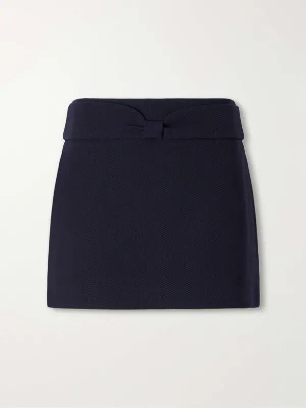 SHUSHU/TONG Bow-detailed Wool-ponte Mini Skirt