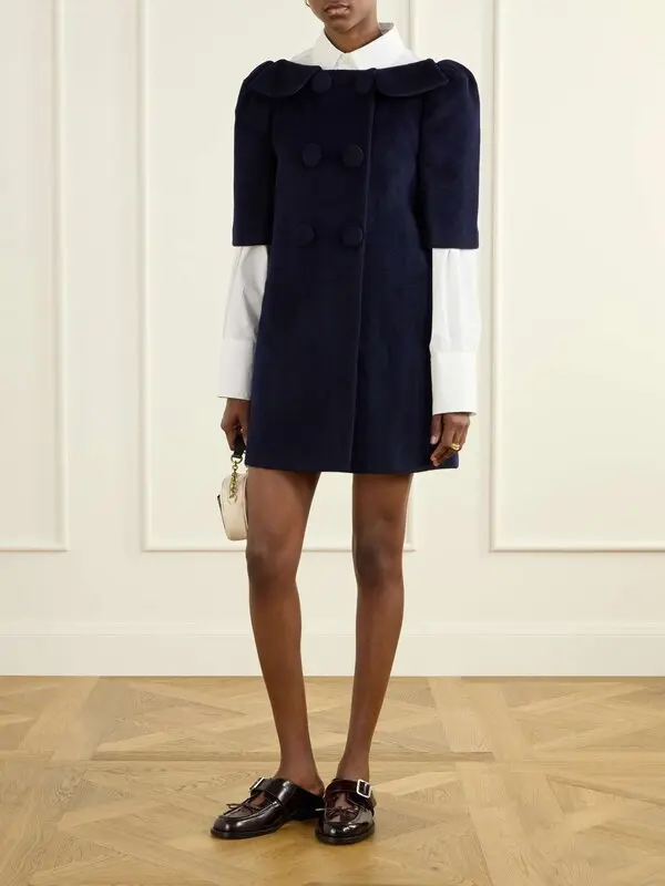 SHUSHU/TONG Bow-detailed Wool-ponte Mini Skirt