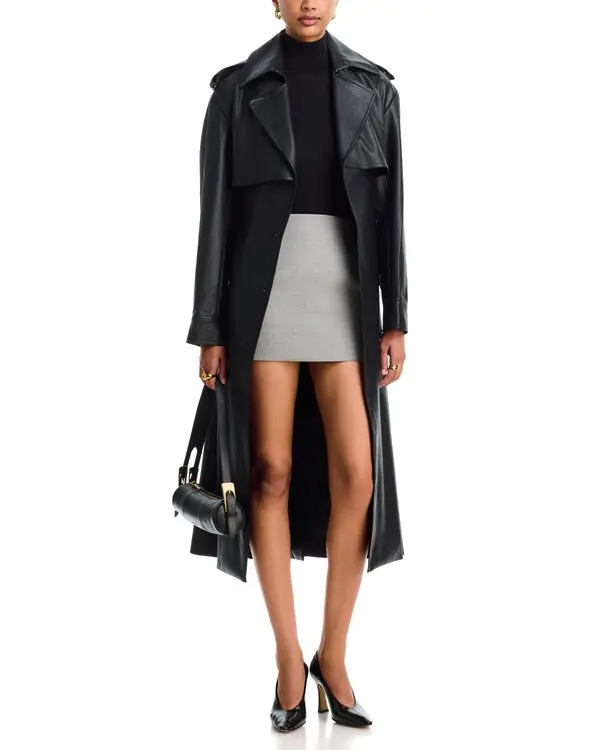 Bardot Luca Faux Leather Trench Coat