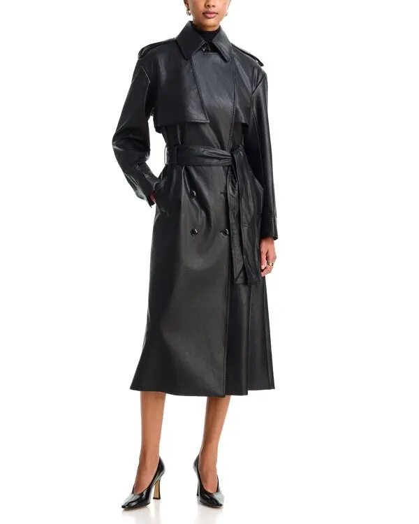 Bardot Luca Faux Leather Trench Coat