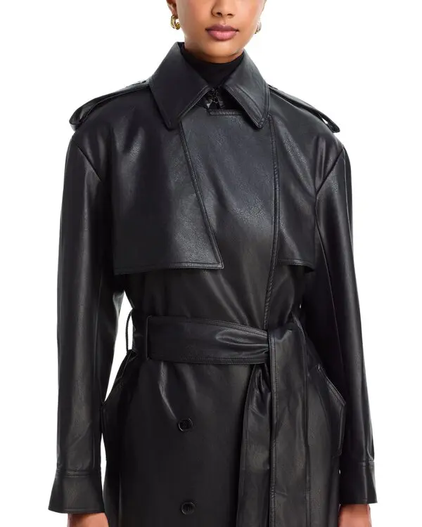 Bardot Luca Faux Leather Trench Coat