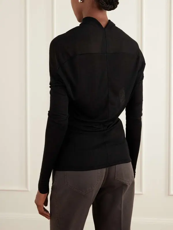 Victoria Beckham Gathered Stretch-jersey Blouse