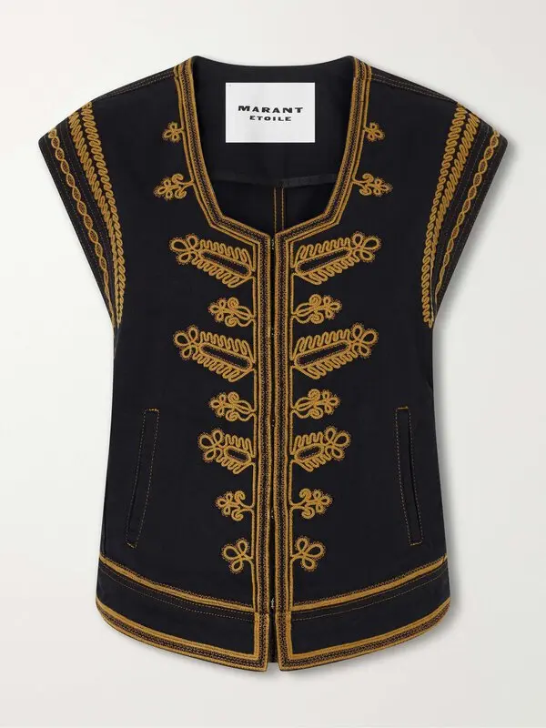 MARANT ETOILE Edmee Embroidered Cotton Vest