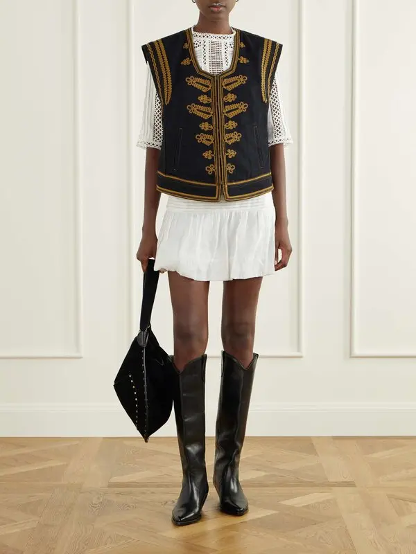 MARANT ETOILE Edmee Embroidered Cotton Vest