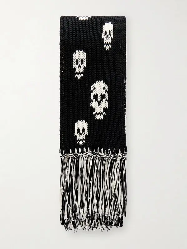 Alexander McQueen Skull-printed Cotton Scarf - Black