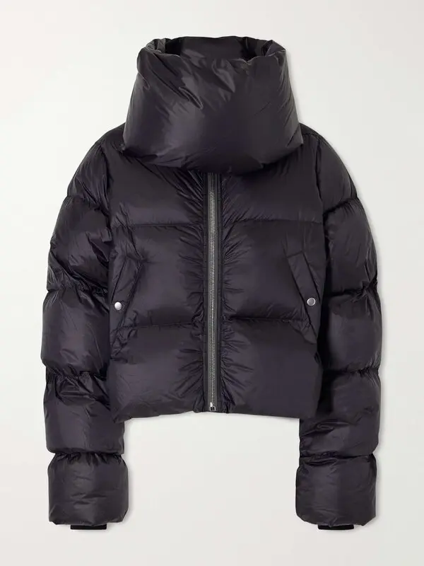 Rick Owens Tower Cropped Shell Jacket - Black