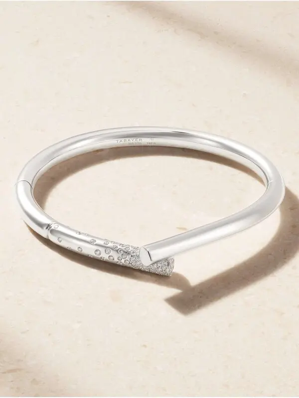 TABAYER Oera 18-karat White Diamond Bangle - Gold