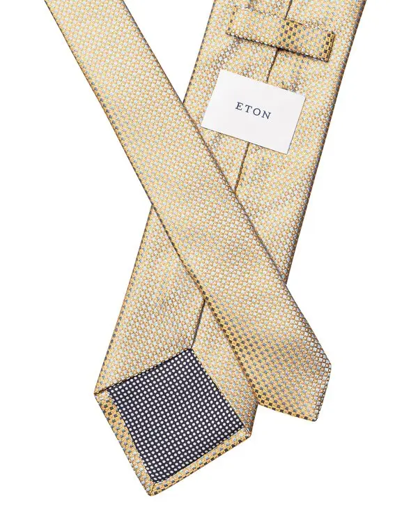 Eton Geometric Woven Silk Tie - Light Yellow