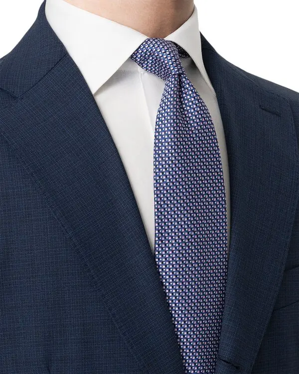 Eton Geometric Woven Silk Neck Tie - Medium Pink
