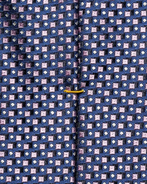 Eton Geometric Woven Silk Neck Tie - Medium Pink