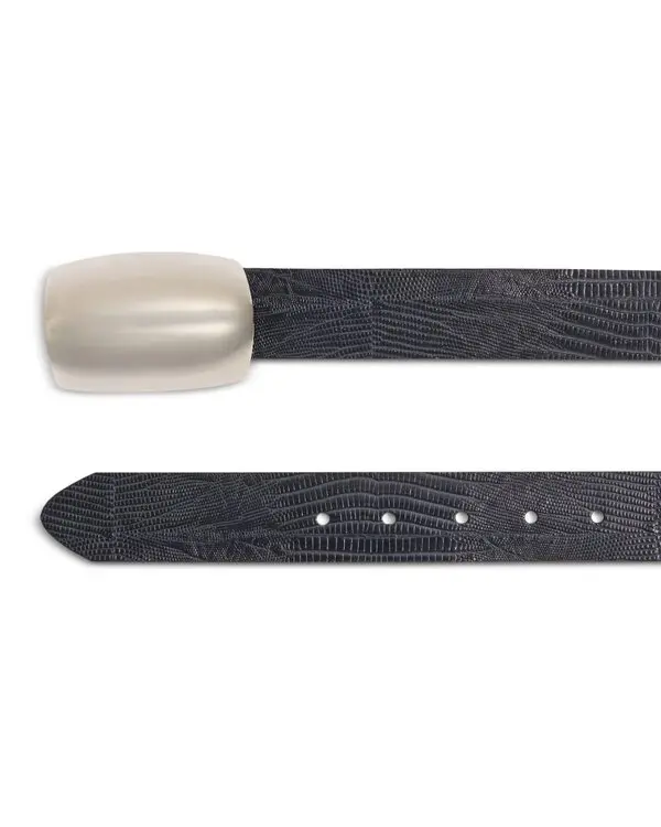 L'Agence Milou Domed Embossed Leather Belt