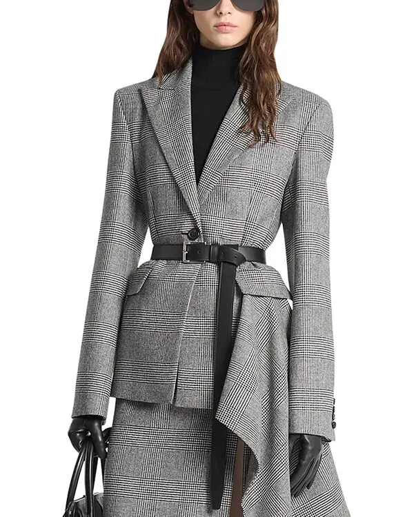 Michael Kors Glenplaid Streamer One Button Blazer