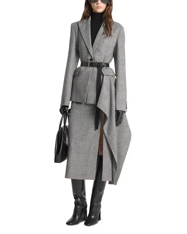 Michael Kors Glenplaid Streamer One Button Blazer