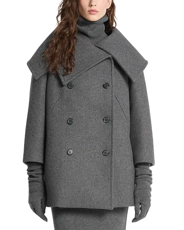 Michael Kors Portrait Collar Wool Peacoat