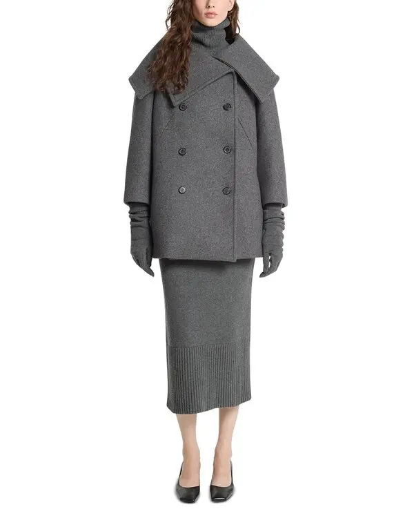 Michael Kors Portrait Collar Wool Peacoat